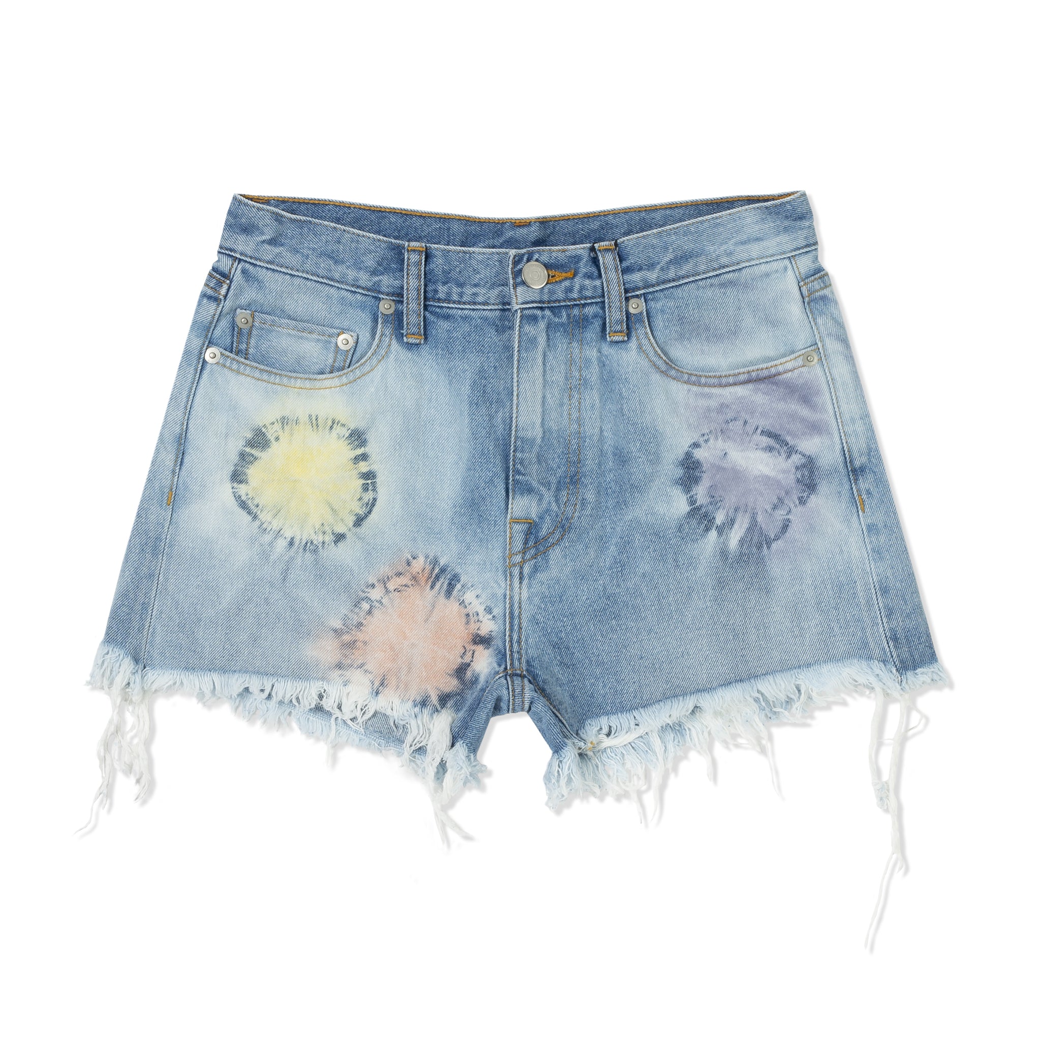 High Waist Cut Off Shibori Bloom